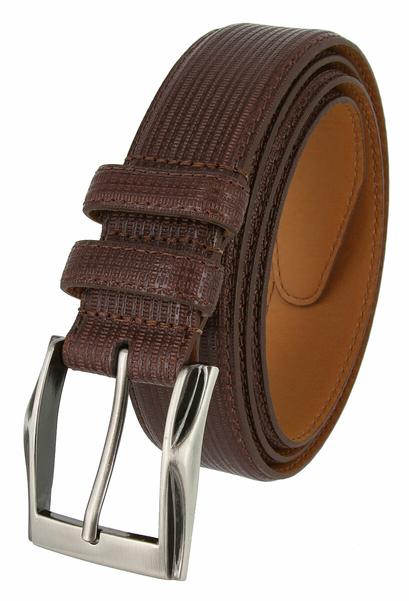 1233 Men's Embossed Leather Dress Belt 1 3/8" Wide - Made In USA ...
