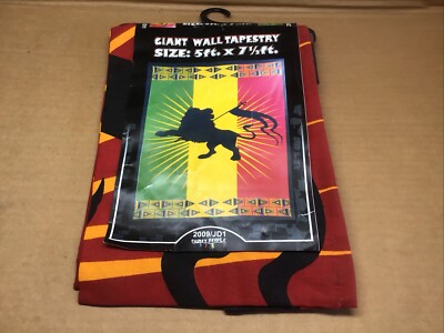 NEW Funky People Rastafari Rasta Lion Flag Reggae Wall Tapestry 5’ X 7. ...