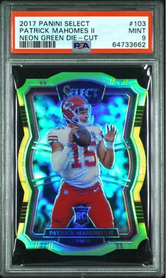 2017 Select Patrick Mahomes Neon Green Die-Cut /49 PSA 9 | eBay