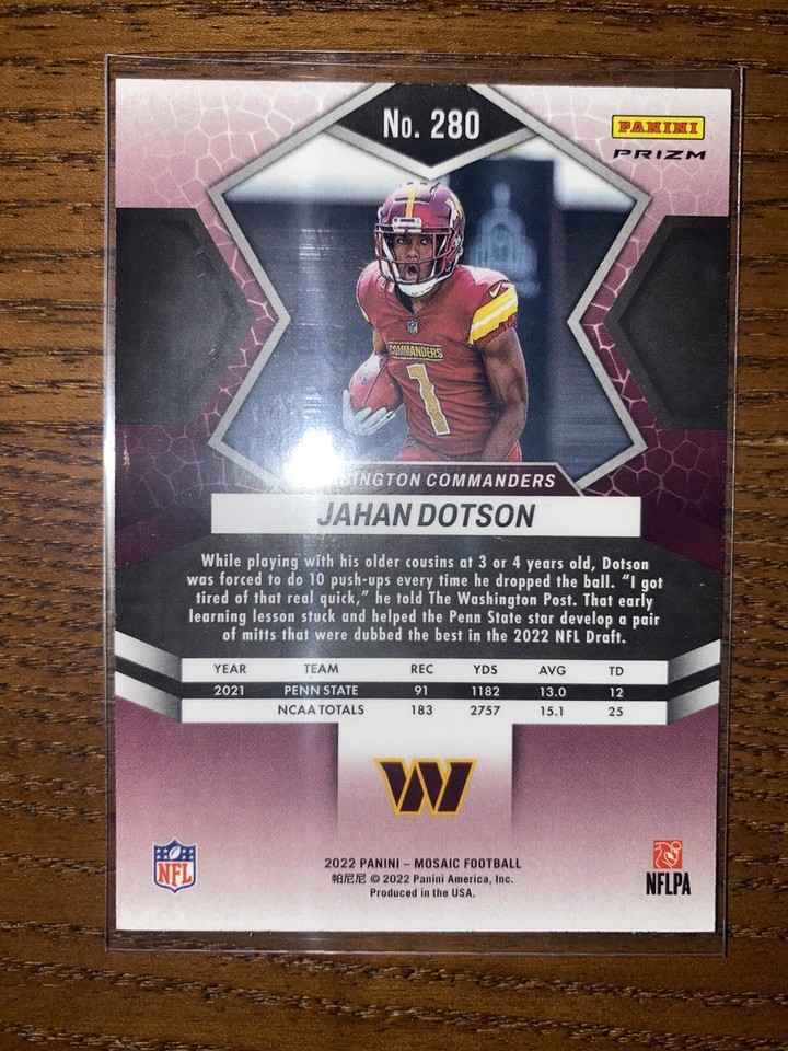 2022 Panini Mosaic NFL Debut Orange Mosaic Prizm Jahan Dotson #280 | eBay