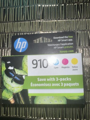 New Genuine HP 910 Cyan Magenta Yellow 3PK Ink Cartridges OfficeJet ...