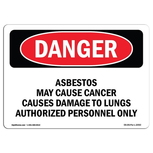 OSHA Danger Sign - Contains Asbestos Fibers | Decal | Protect Your ...