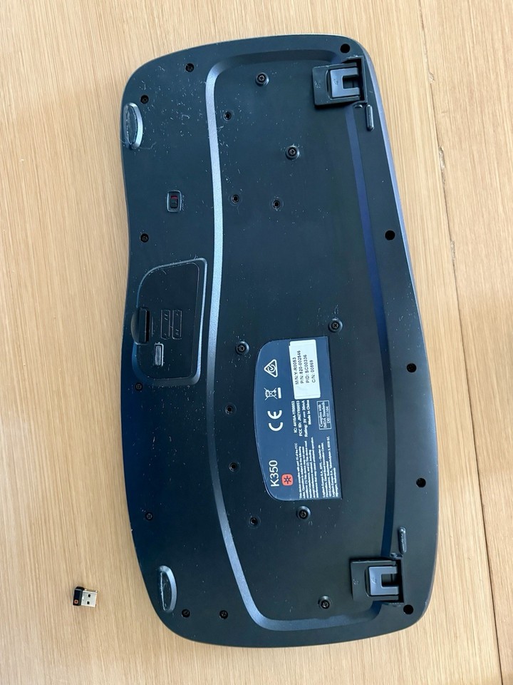 Logitech Wireless Keyboards K350 Wave with Unifying Receiver Dongle | eBay