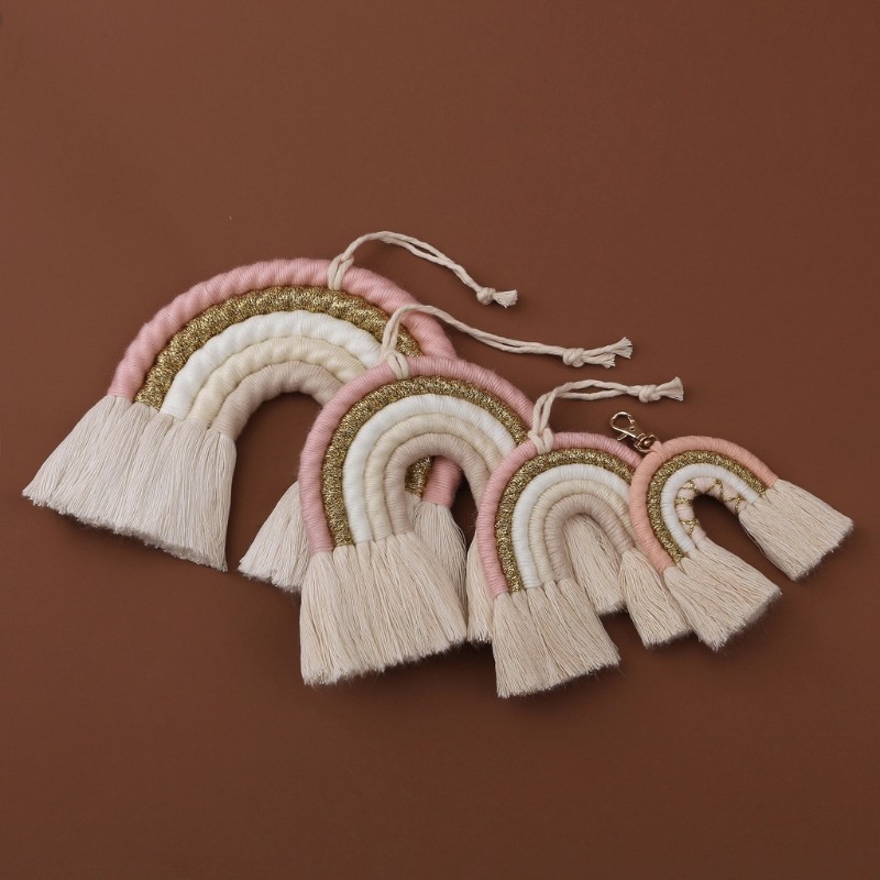 Boho Decor Macrame Rainbow Wall Hanging for Baby Girls Kids Nursery ...