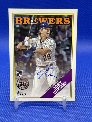 2023 Topps Update JOEY WIEMER Brewers Auto 1988 Rookie Autograph | eBay