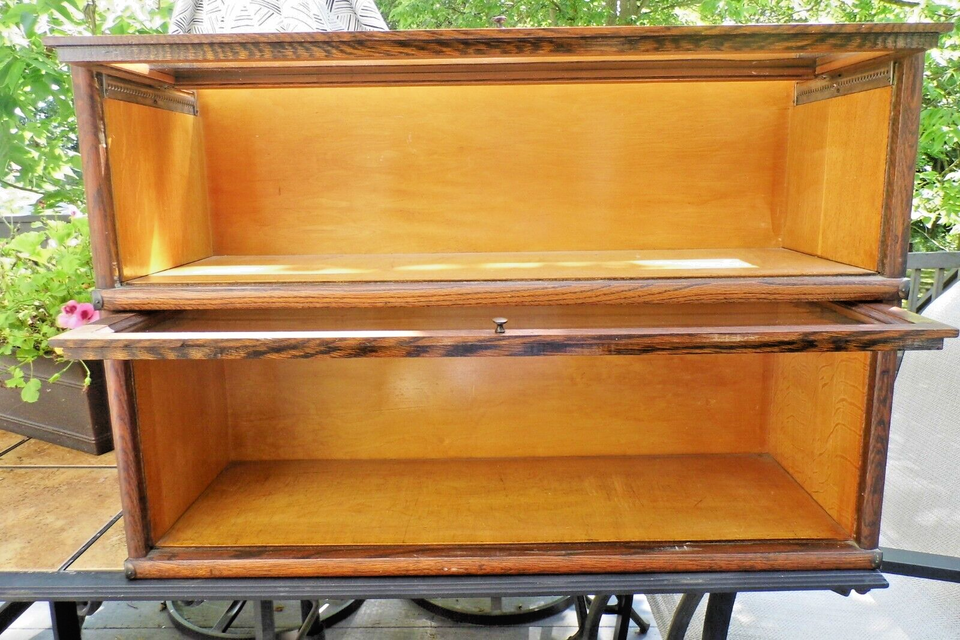 TWO Macey Tiger Oak Barrister Units with Orig. Glass $325 FOR TWO ...