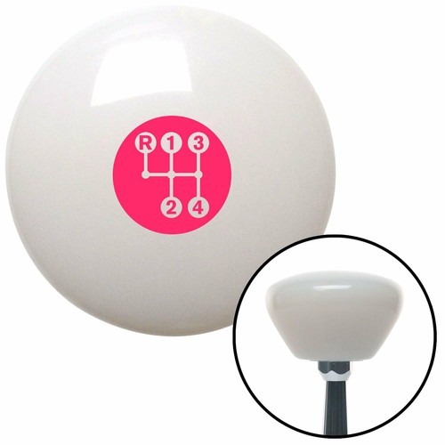 Pink 4 Speed Shift Pattern - Dots 3 White Retro Shift Knob w/ M16x1.5 ...