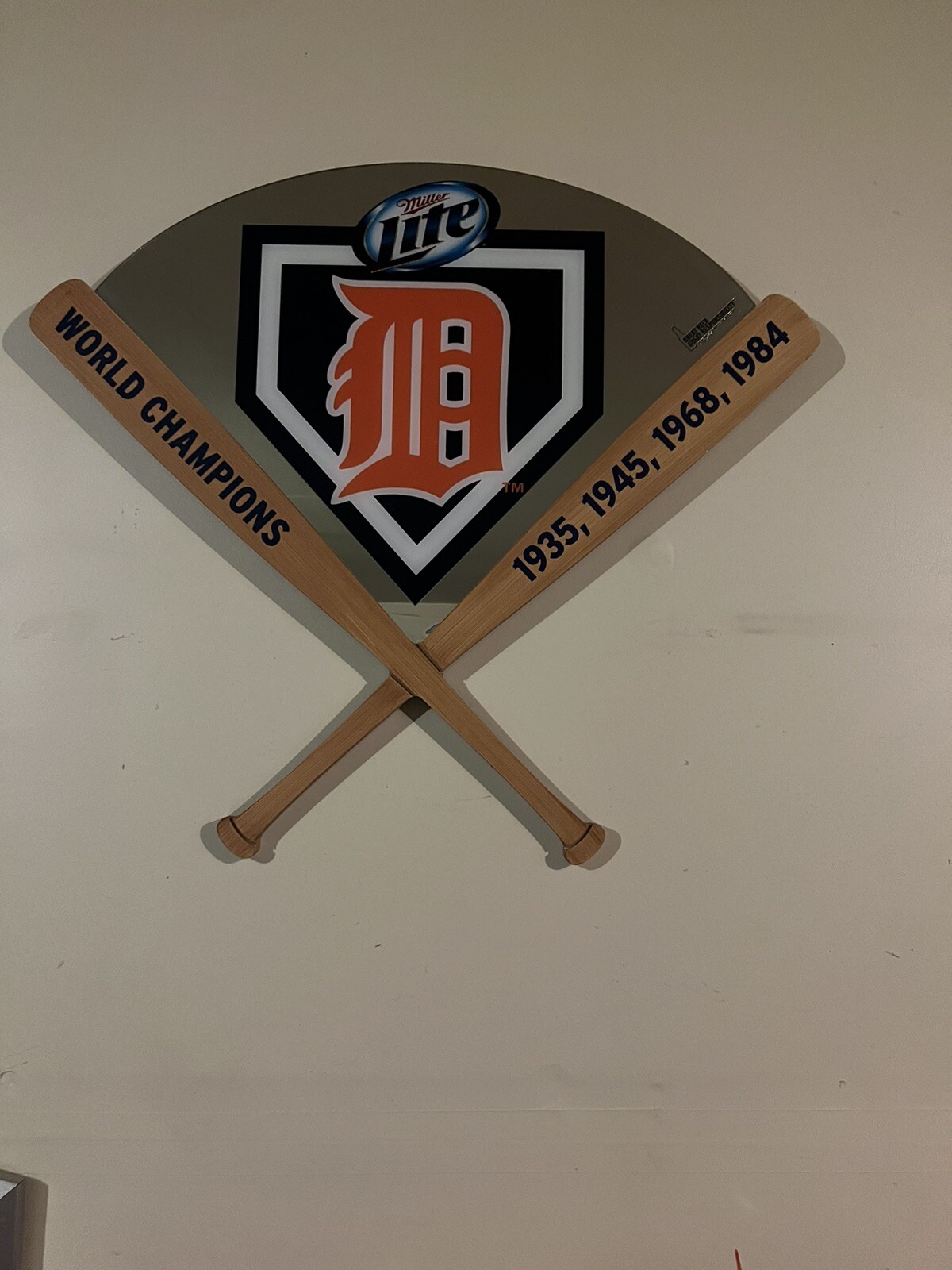 Miller Lite Detroit Tigers World Series beer bar mirror sign MLB ...