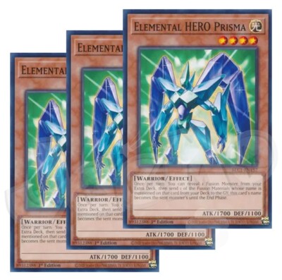 Yugioh - Elemental Hero Prisma x 3 - 1st Edition NM - Plus Free ...