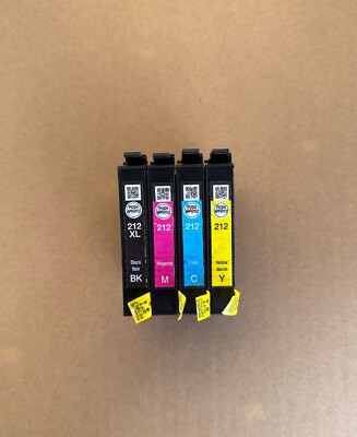 Genuine Epson 212XL Black & 212 Color Ink Cartridge XP-4105 WF-2850 WF ...