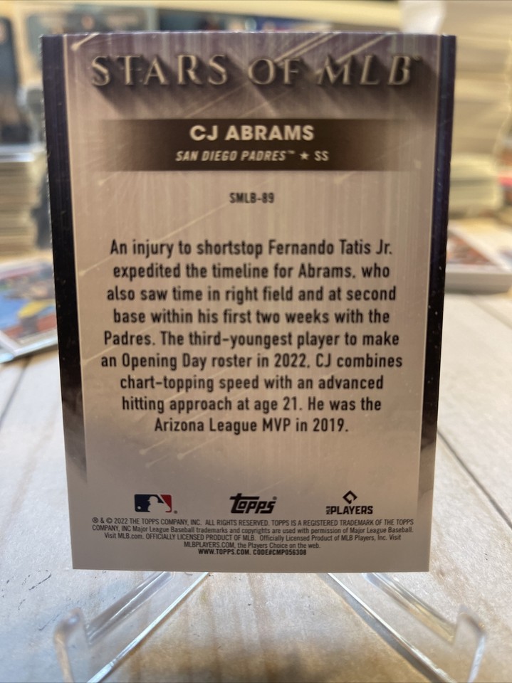 CJ Abrams Stars Of MLB Holofoil Rookie RC - 2022 Topps Update Series MLB | eBay
