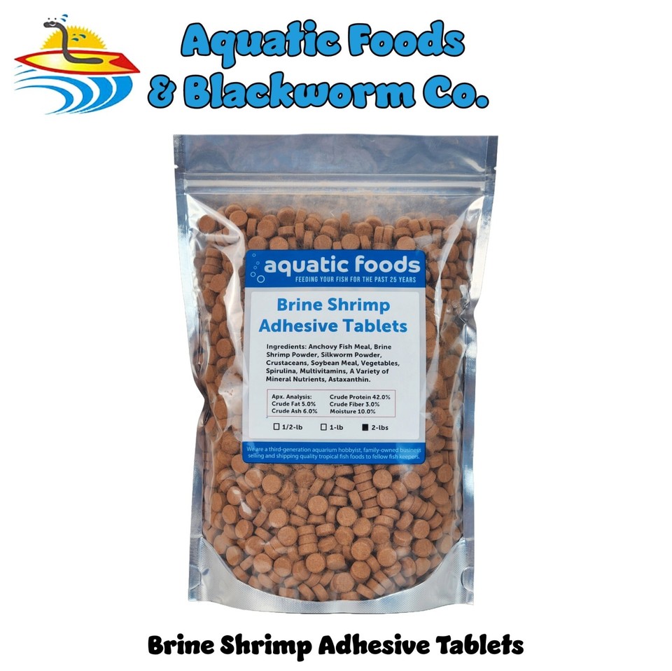 Brine Shrimp Glass Adhesive Tablets for Oscars, Catfish, Cichlids, All ...