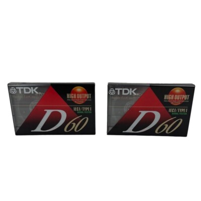 Lot of 2 TDK D60 Cassette Tapes. New Unused/Unopened | eBay