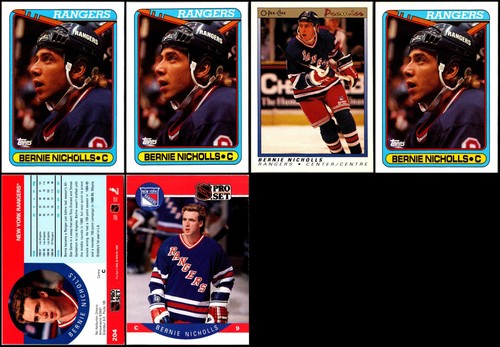 1990 Bernie Nicholls New York Rangers (6) Card Lot - EXCLUSIVE OFFER ...
