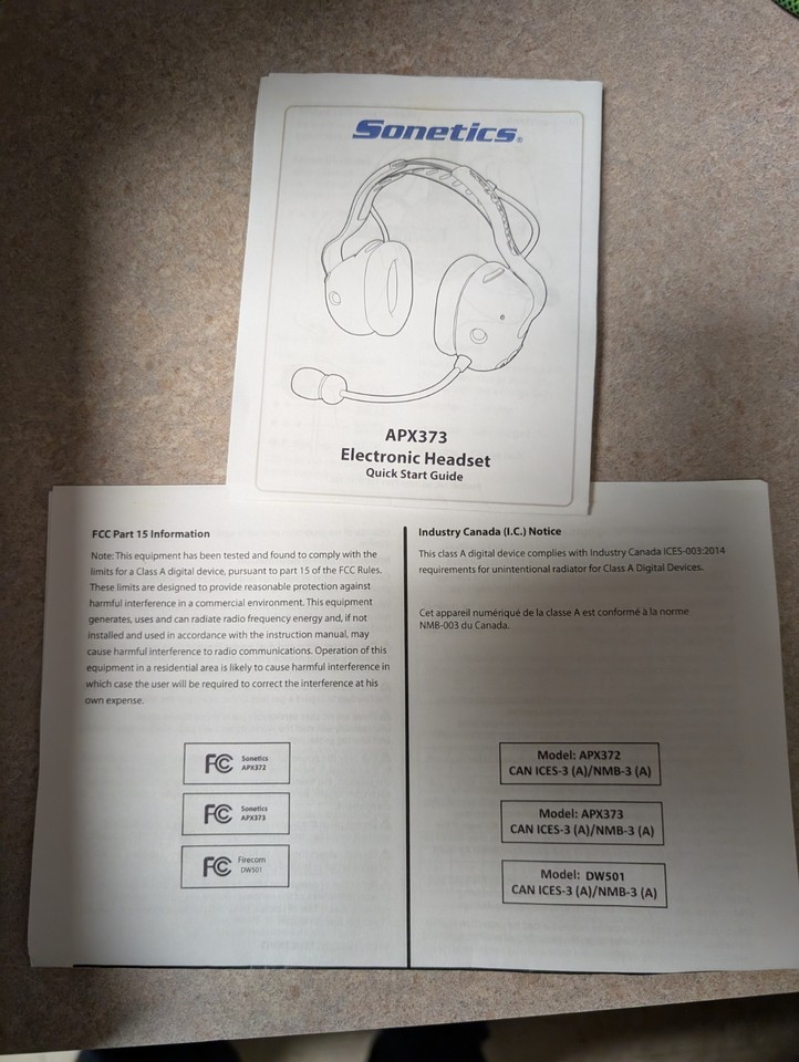 Sonetics APX373 bh two way radio headset | eBay