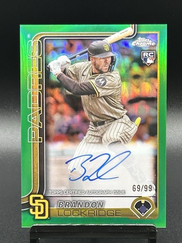 BRANDON LOCKRIDGE 2025 Topps Chrome Green Refractor Rookie Autograph ...