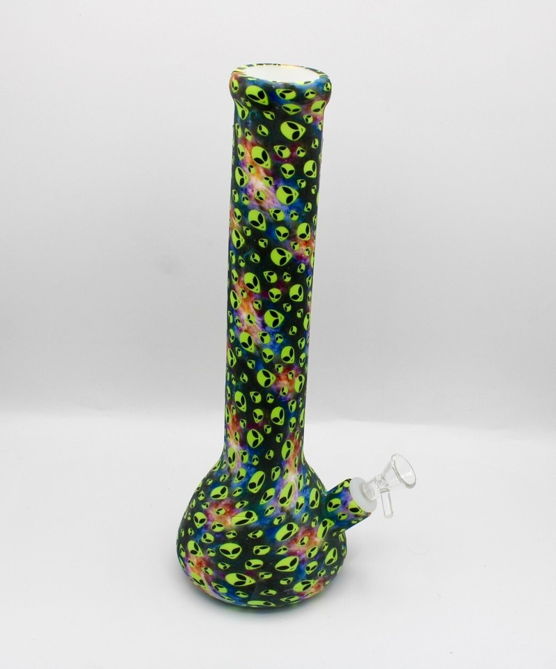 13" Unbreakable Silicone Beaker Bong Water Pipe Bubbler 14mm glass bowl ...