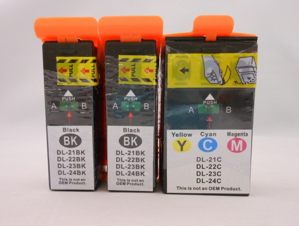 3PK Series 21 22 23 24 BLK CLR Ink Cartridge for Dell V715W V515W P713W ...