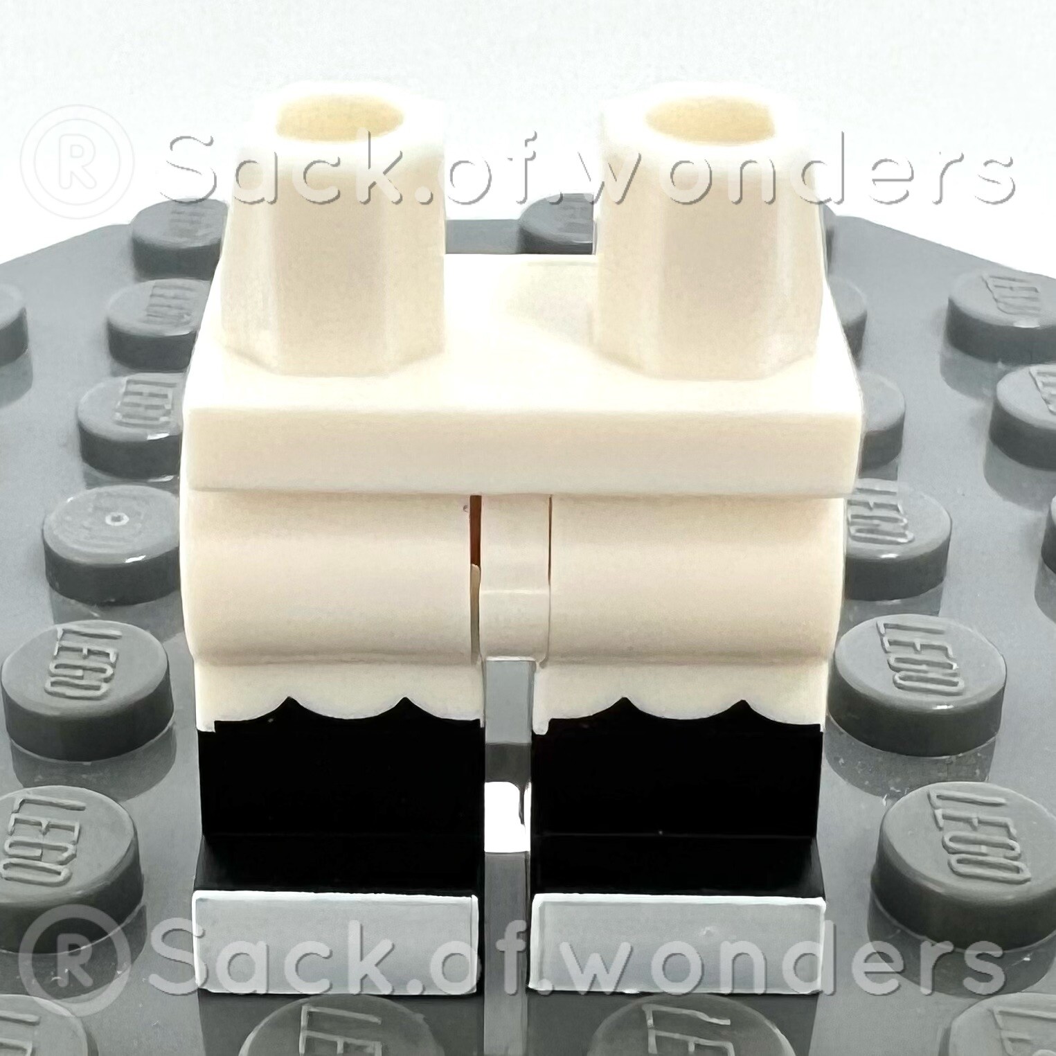 LEGO Authentic Part Black And White Leg W/ Wave Disney Minnie Mouse Leg ...