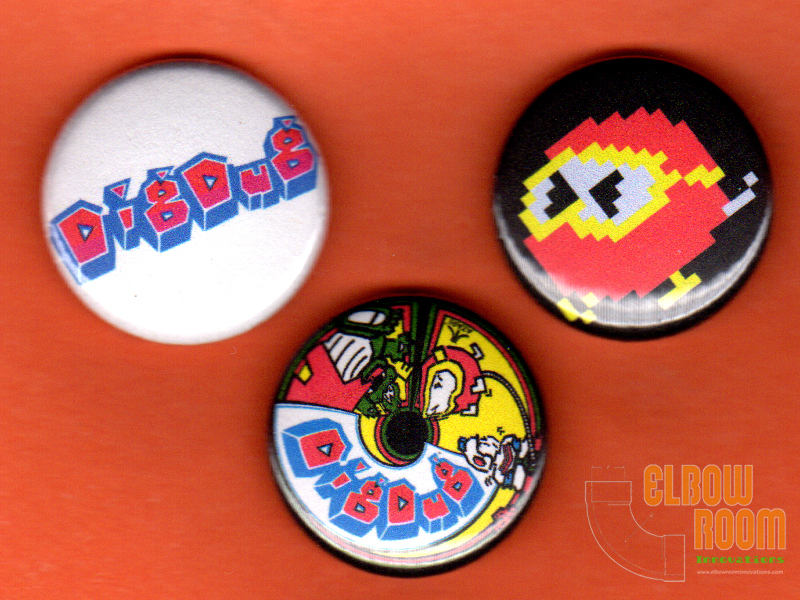 Set of three 1" Dig Dug pinback buttons pins Atari arcade | eBay