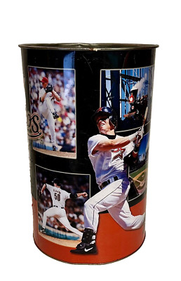 Vintage Houston Astros Baseball Trash Can Jeff Bagwell/MORE 13.5 Inches ...