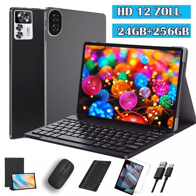 2025 New 12 in Tablet PC Android 14 Tablet 24GB/12GB RAM 256GB Octa ...