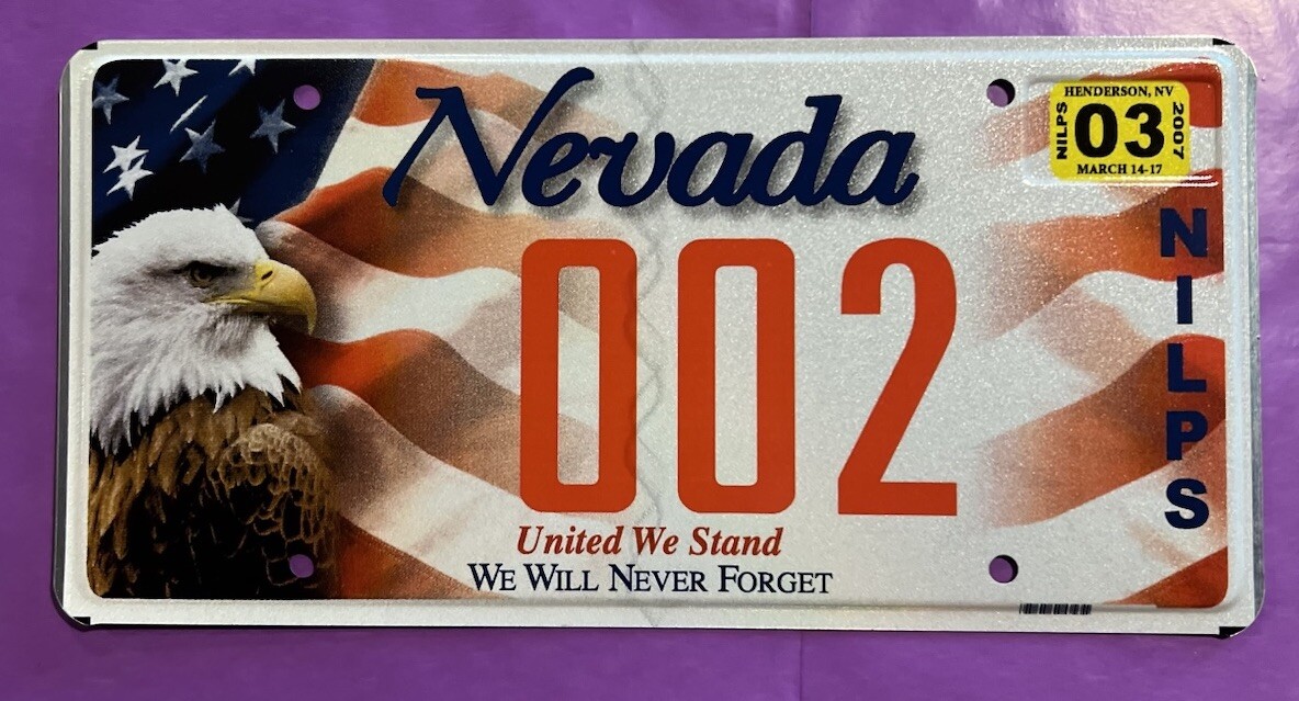 LICENSE PLATES sample 002 Nevada eagle 2003 | eBay