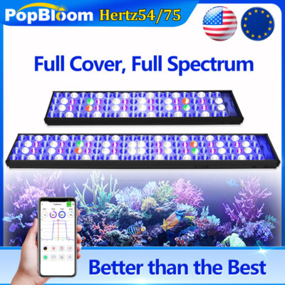 PopBloom WiFi Reef Led Aquarium Light Full Spectrum for 24 36 60 72inch ...