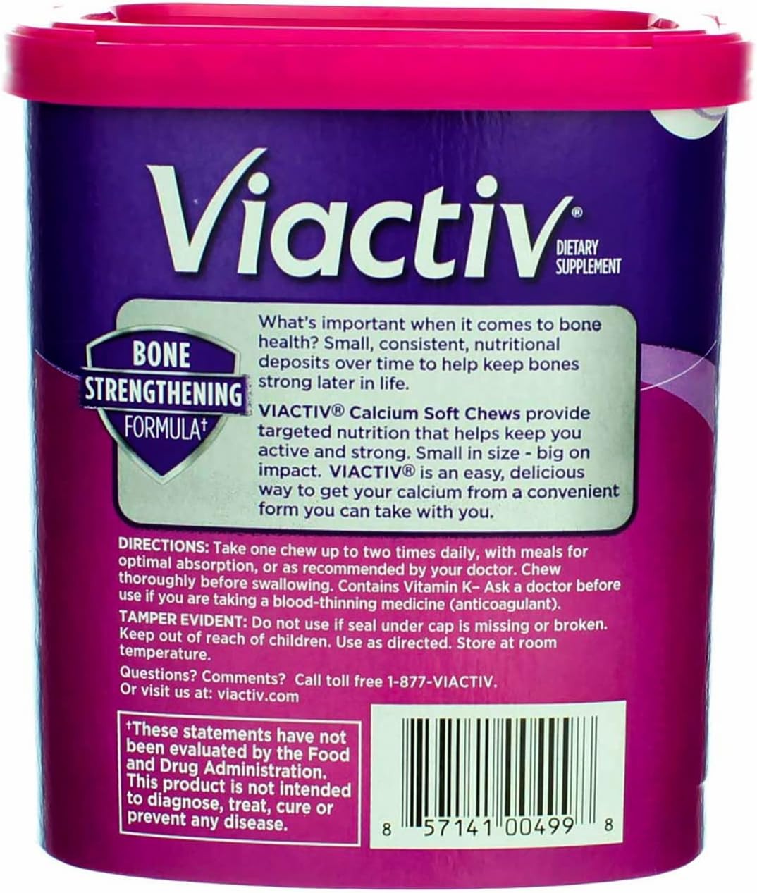 Viactiv Calcium Plus D Soft Chews Milk Chocolate Bones Health 100 Ct ...