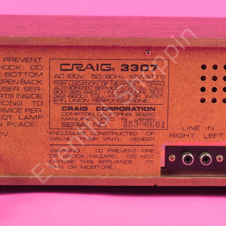 Craig 8 Track Player Recorder 3307 Tested Read Description For Parts | eBay