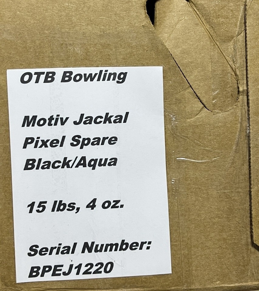 OTB Motiv Jackal Pixel Spare Black/Aqua 15 lb Bowling ball New no Box ...