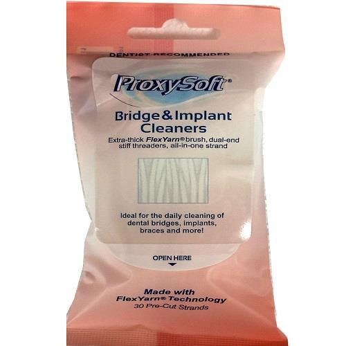 Proxysoft Bridge & Implant Interdental Cleaners - Pack of 30 Pre-Cut ...