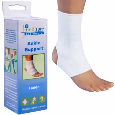 2x LARGE COMPRESSION SOCKS Ankle Joint Pain Support Sports Injury ...