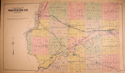 1893 Plat / County Map ~ WHITESIDE County, ILLINOIS (XL17x29)-#34 | eBay