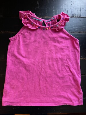 Mini Boden Charlie Pom Jersey Tank Pink 7-8y | eBay