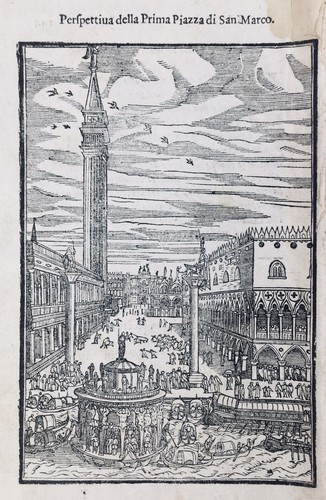 Venezia Piazza di San Marco IN 1598 Italia Rara Stampa Sul Legno ...