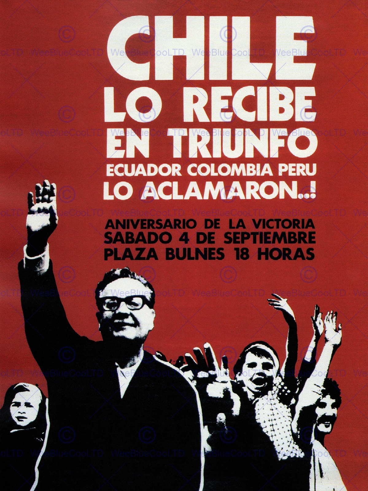 PROPAGANDA CHILE POLITICAL SALVADOR ALLENDE VICTORY SUCCESS POSTER ...