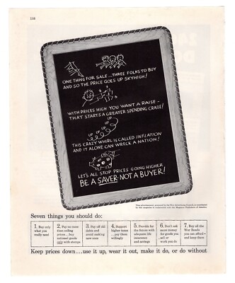 vintage 1943 large size mag print ad WW2 era War Advertising Council ...
