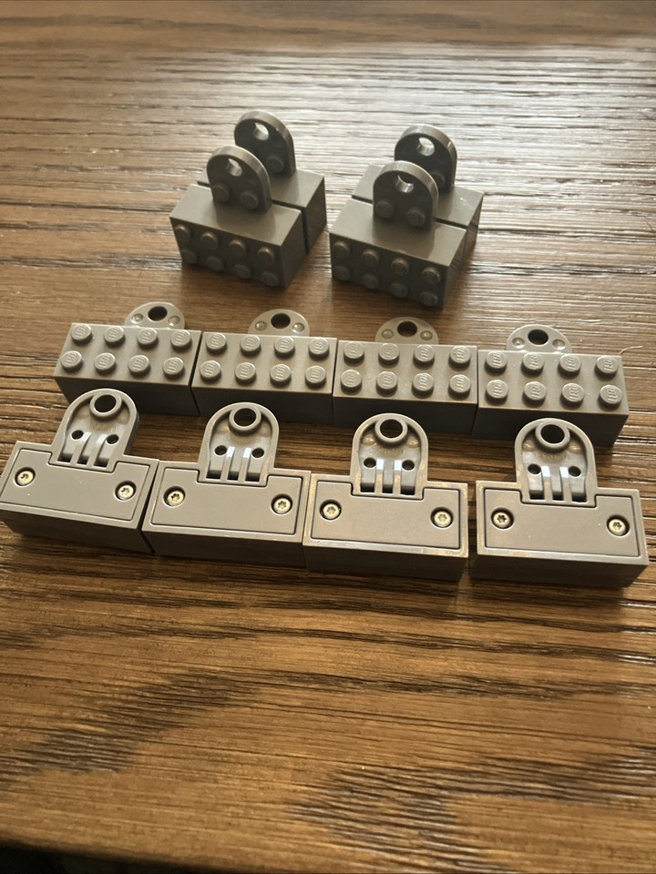 12 LEGO Magnet Gray 2 x 4 Brick Mini-Figure Stand Display Refrigerator ...