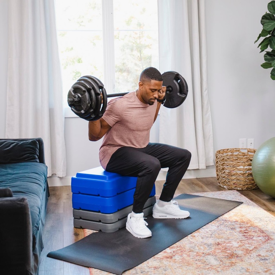 The Step (Made in USA) 4 Inch Stackable Aerobic Exercise Platform (Grey ...