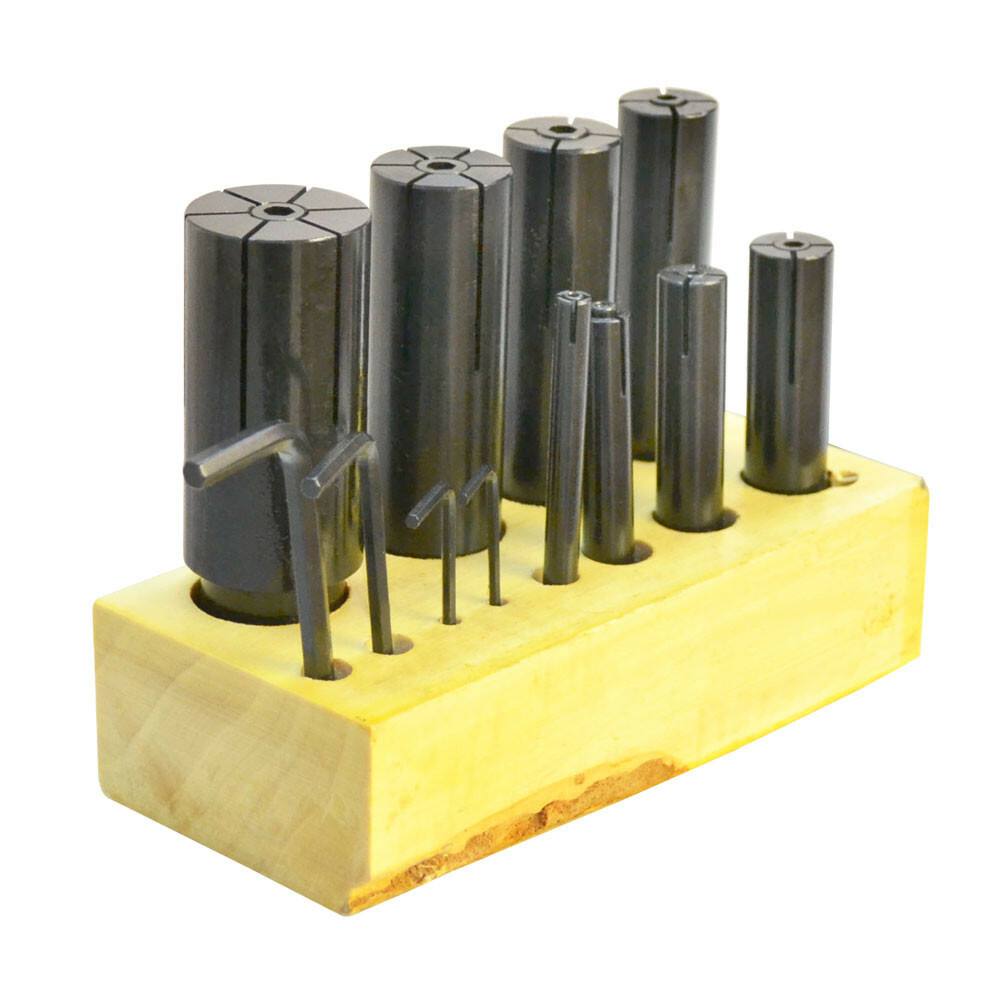 8Pc 1/4" to 1-1/4" Expanding Arbor Set Lathe Fixture Taper Part Holder ...
