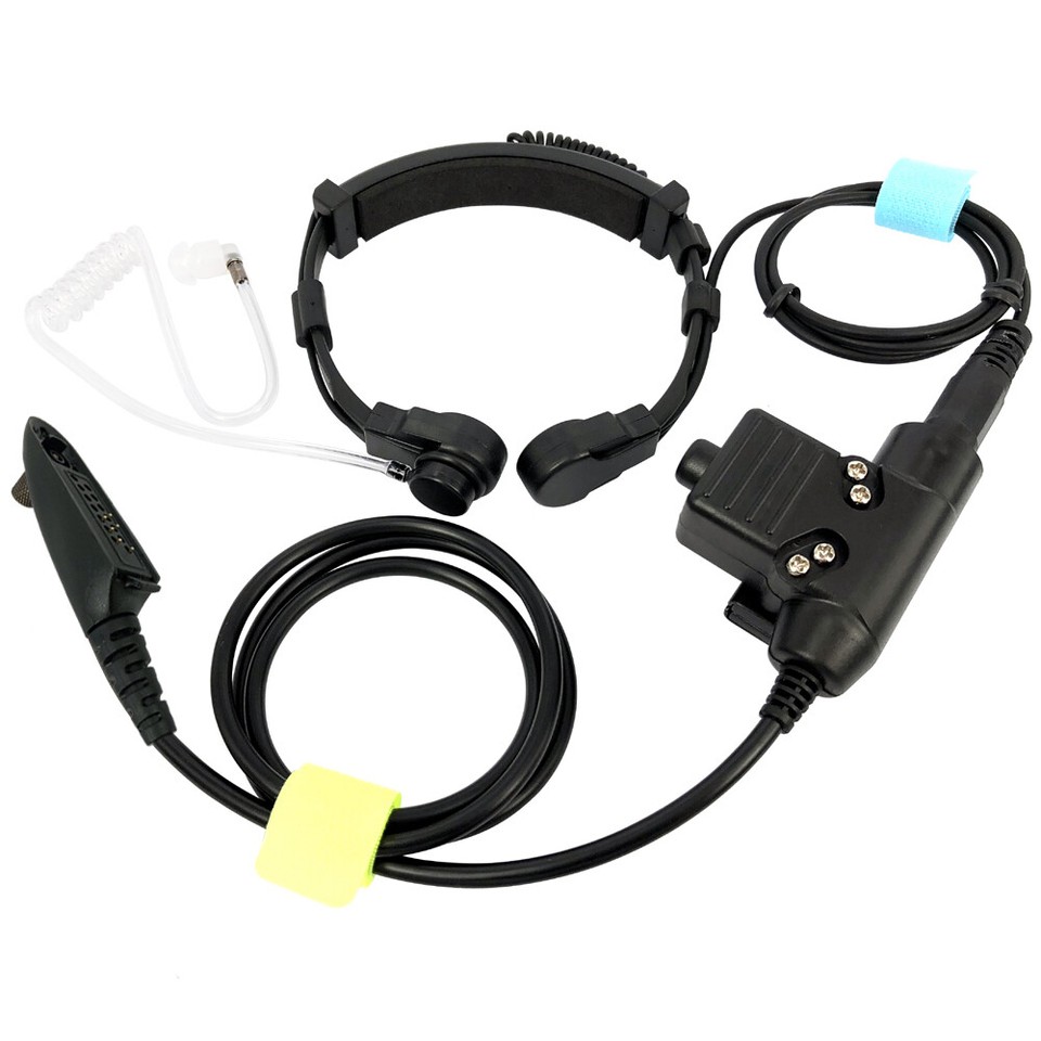 U94 PTT Neck Throat Mic Earpiece Radio Tactical Headset for Motorola ...