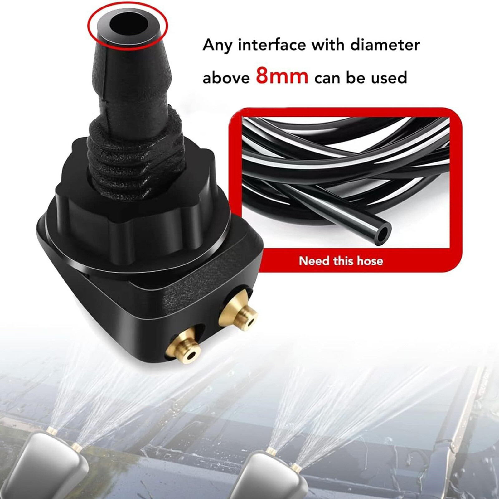 2* Front Car Windscreen Sprayer Washer Wiper Nozzle Window Spray Jet ...