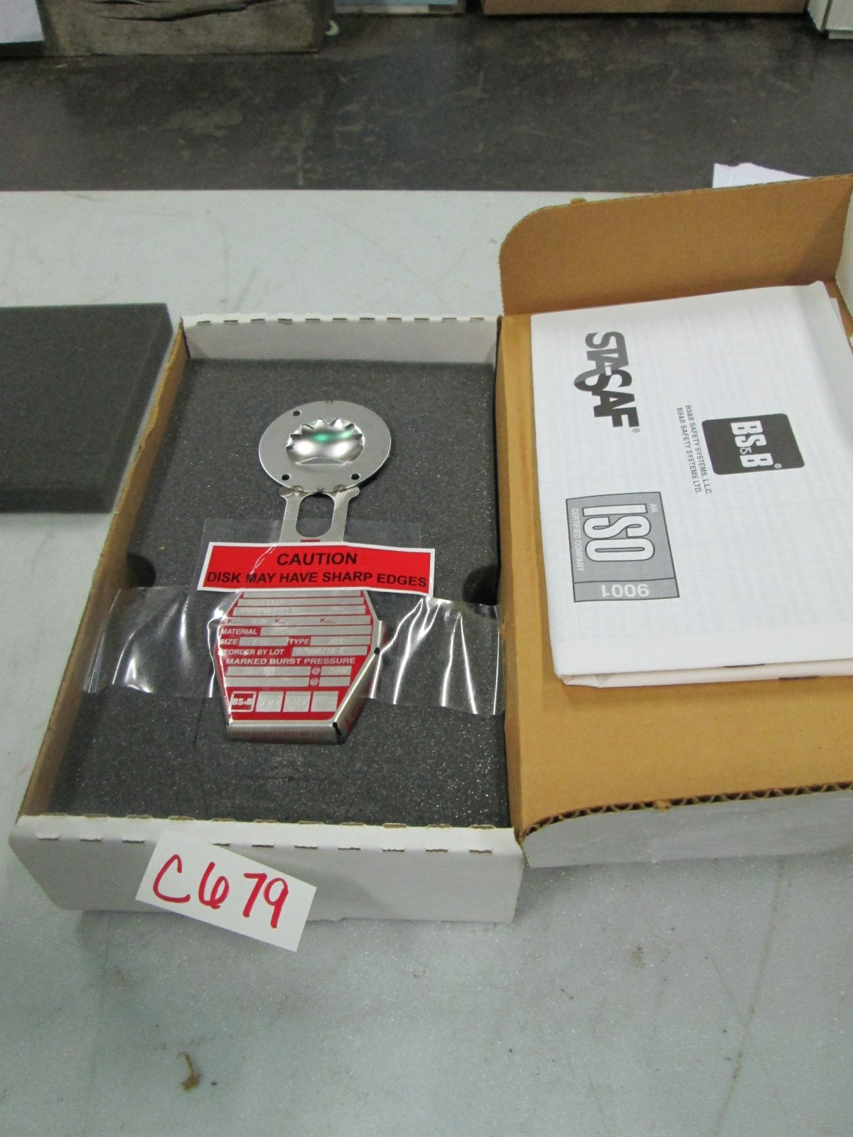 BS&B 1" Rupture Disc Lot# A7000718-1 50 PSIG @ 280F Type: JRS 10032007 ...