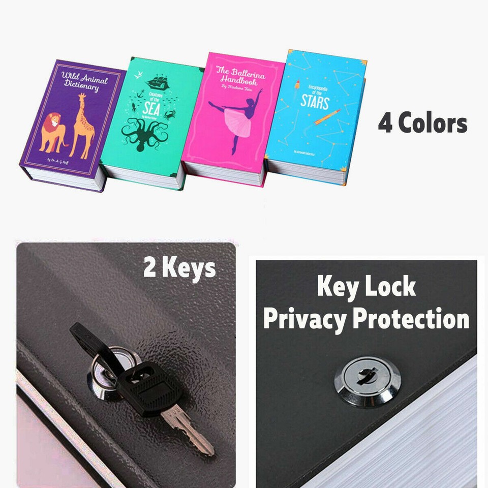 Secret Dictionary Book Safe Hidden Key Lock Security Money Cash Storage ...