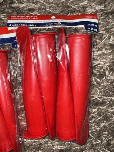 2 Celebrate It Red Silicone Push-Up Ice Pop Molds Popsicle Each Set Of ...