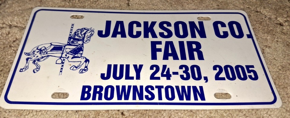 2005 Jackson County Fair Brownstown Indiana Plastic License Plate | eBay