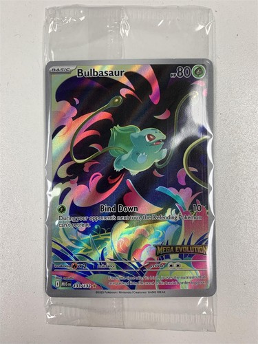 Bulbasaur 133/132 Mega Evolution Enhanced Box Topper Stamped Promo ...