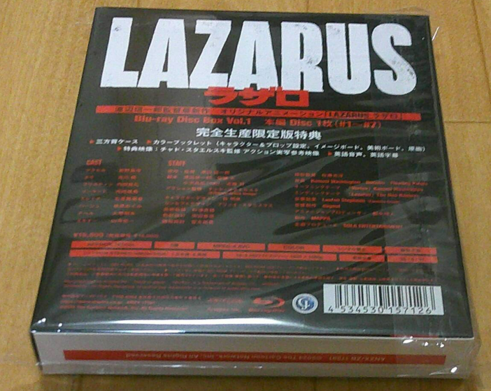 LAZARUS Vol.1 Limited Edition Blu-ray Region free Anime English Audio ...