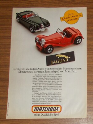 Seltene Werbung MATCHBOX MATCHMATES Jaguar Autos 1984 | eBay